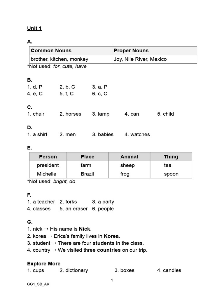 Grammar Galaxy 1 SB | PDF