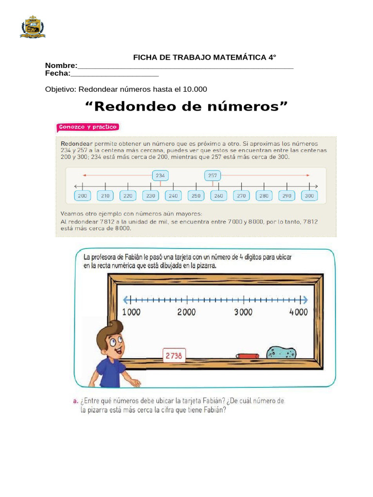 Ejercicios de Redondeo 4° Primaria | PDF