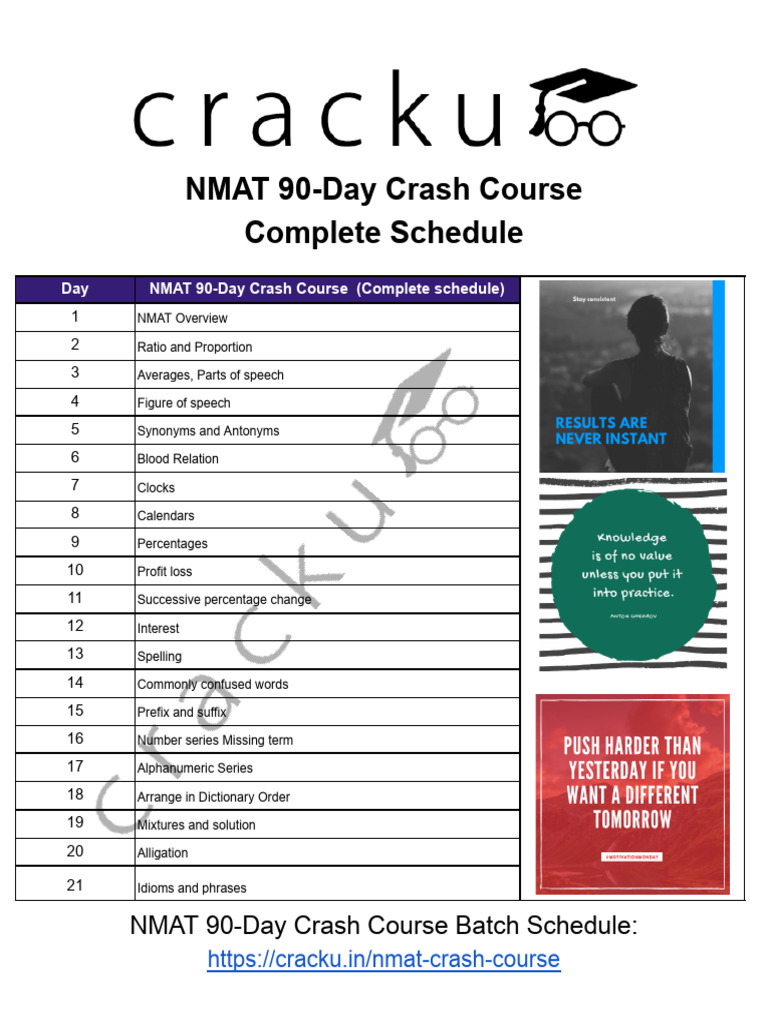 NMAT 90-Day Crash Course Complete Schedule - 2024 | PDF | Circle | Triangle