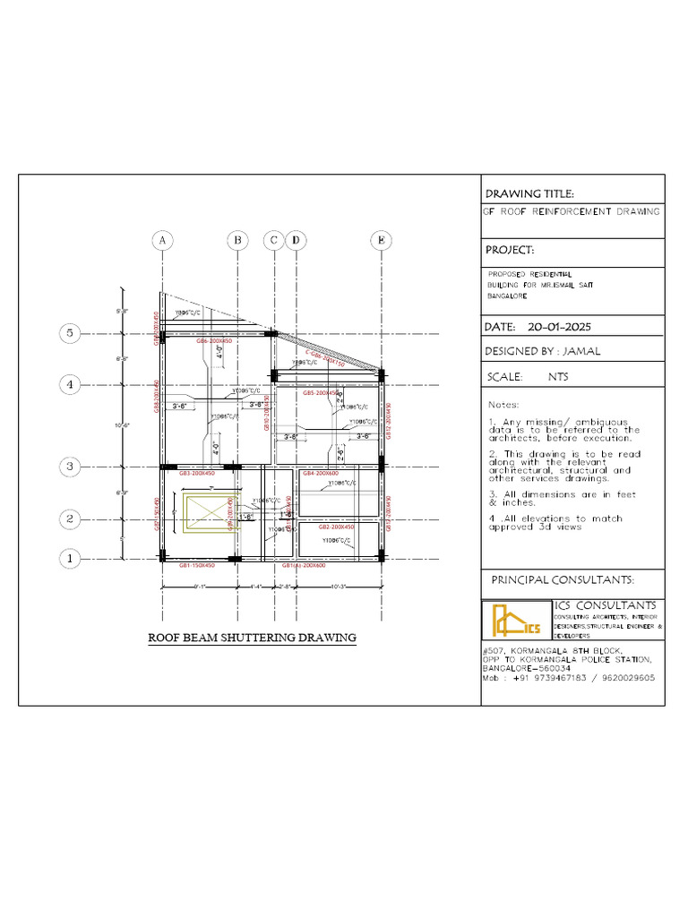 GF Roof Reinforcemnt Drawing-Mr Ismail Sait | PDF