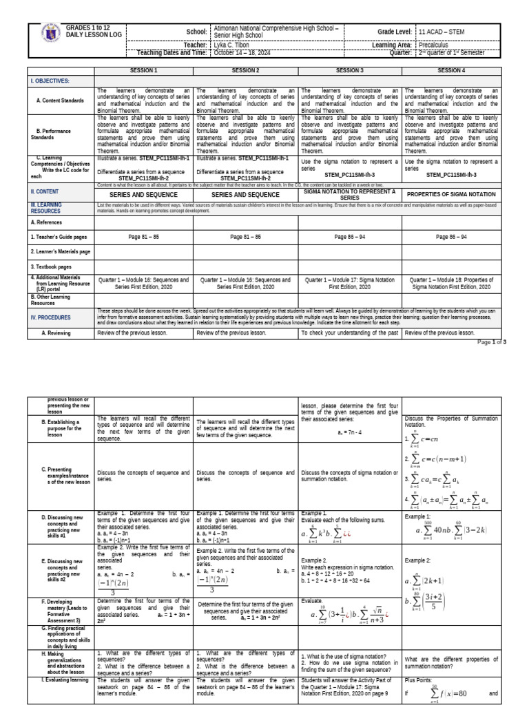 Q2 October 14 - 18, 2024 | PDF | Learning | Mathematics