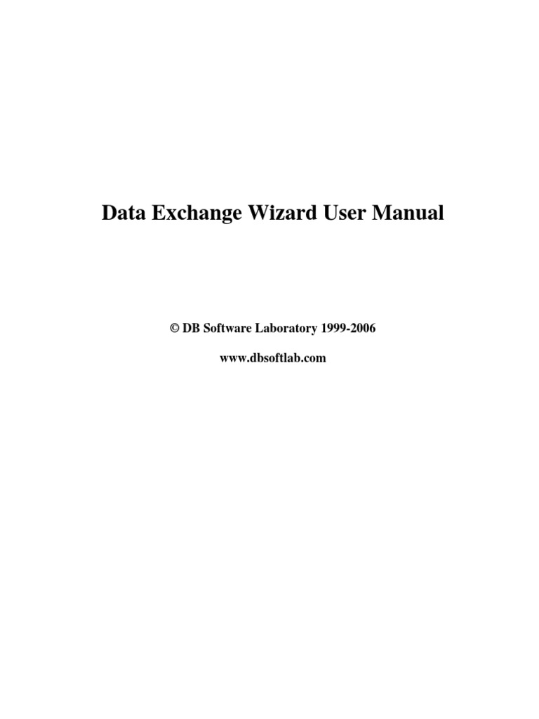 Data Exchange Wizard User Manual | PDF | Oracle Database | Microsoft ...