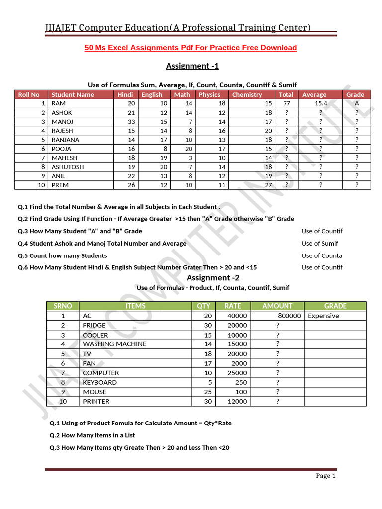 50 Assignment | PDF | Fruit