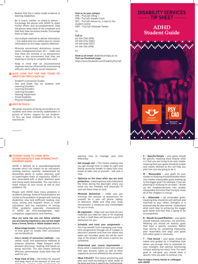 Psycad Tip Sheet Adhd | PDF | Attention Deficit Hyperactivity Disorder ...