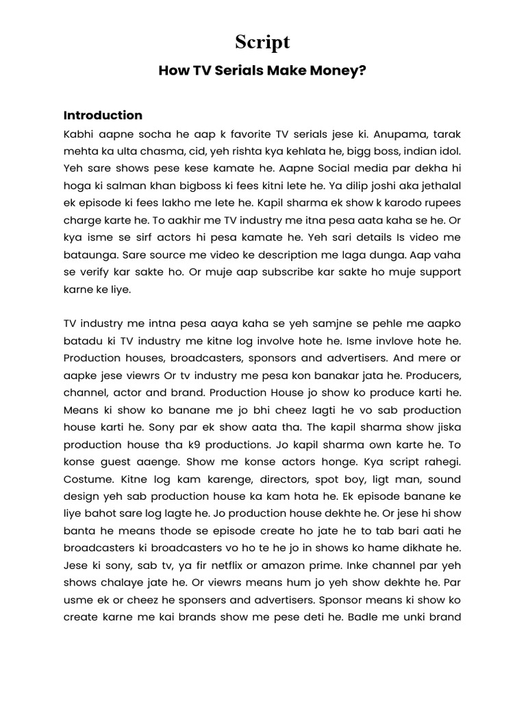 How TV Serials Generate Revenue | PDF
