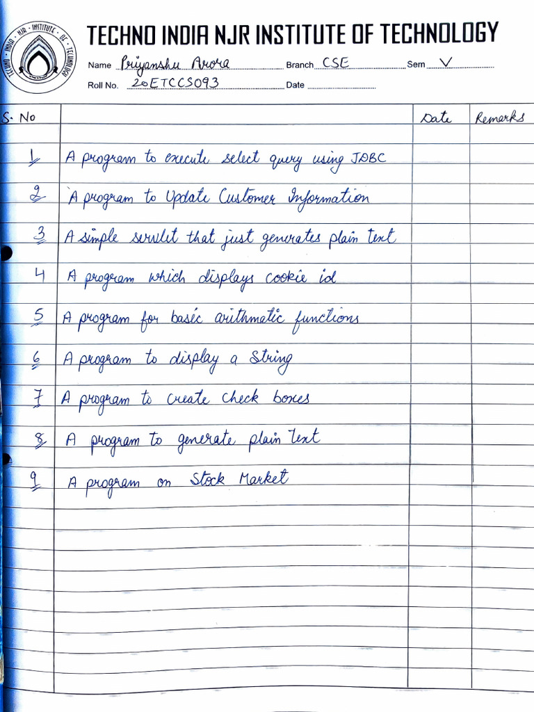 Priyanshu Arora Java Practical | PDF