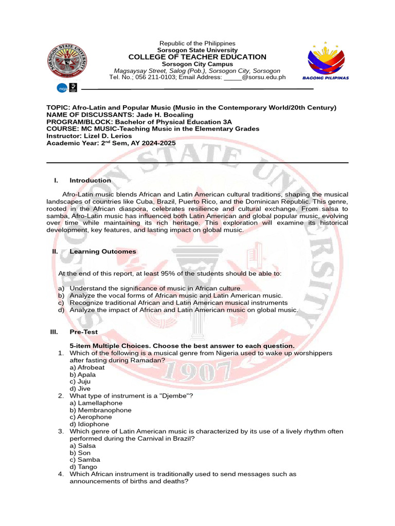 Afro-Latin and Popular Music | PDF | String Instruments | Musical ...