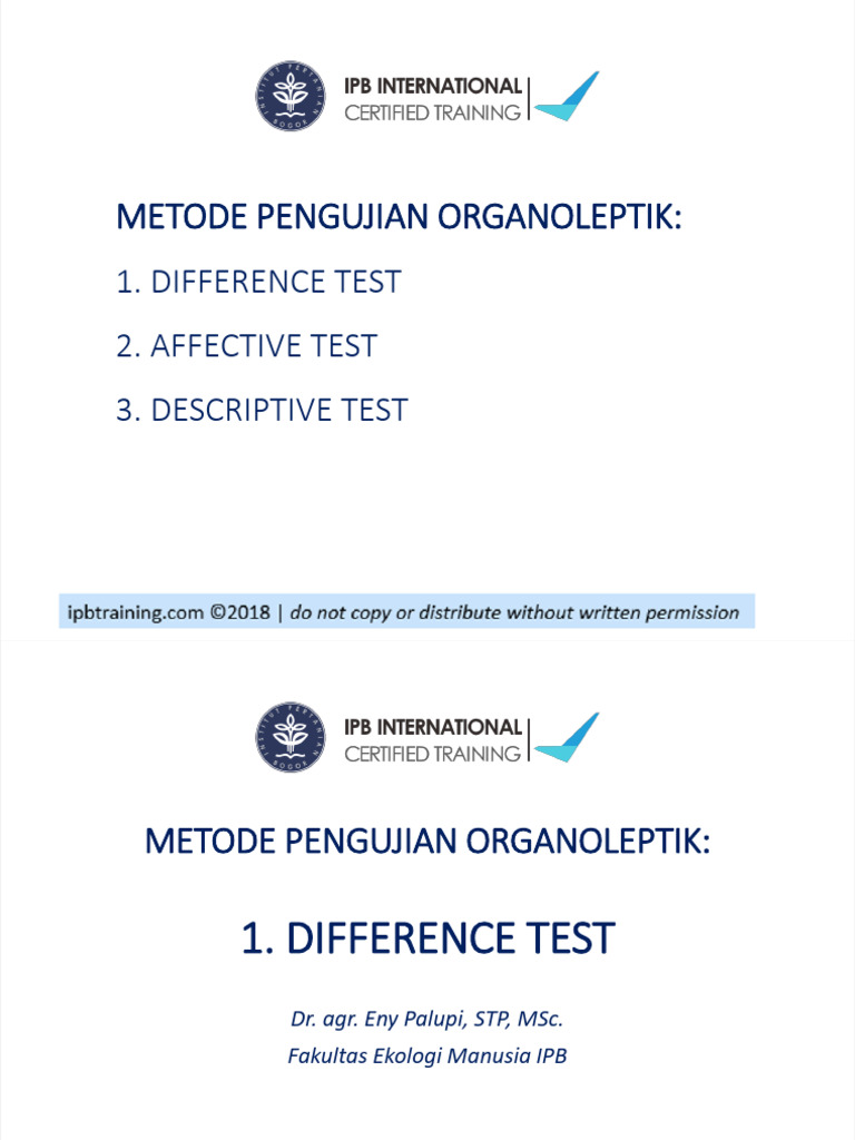 Metode Pengujian Organoleptik | PDF | Statistics | Scientific Method