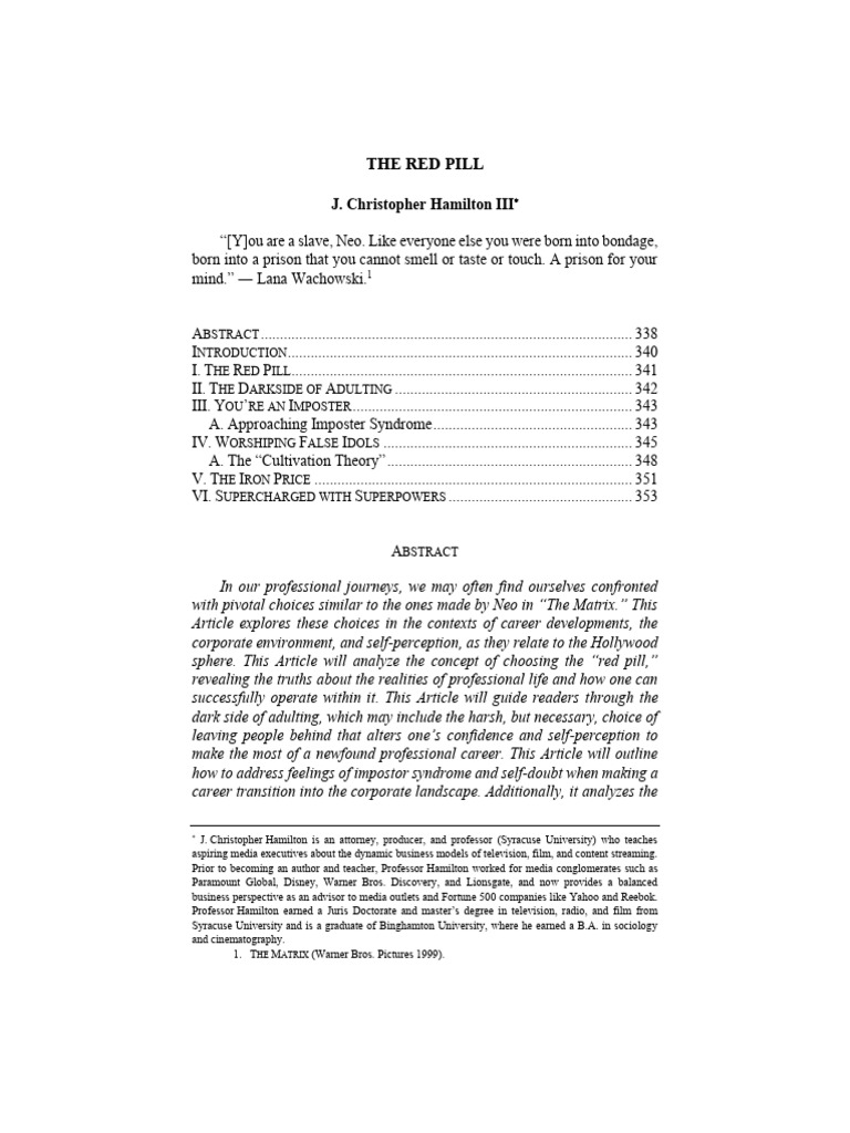 Navigating Professional Realities: The Red Pill | PDF | Anxiety | Fear