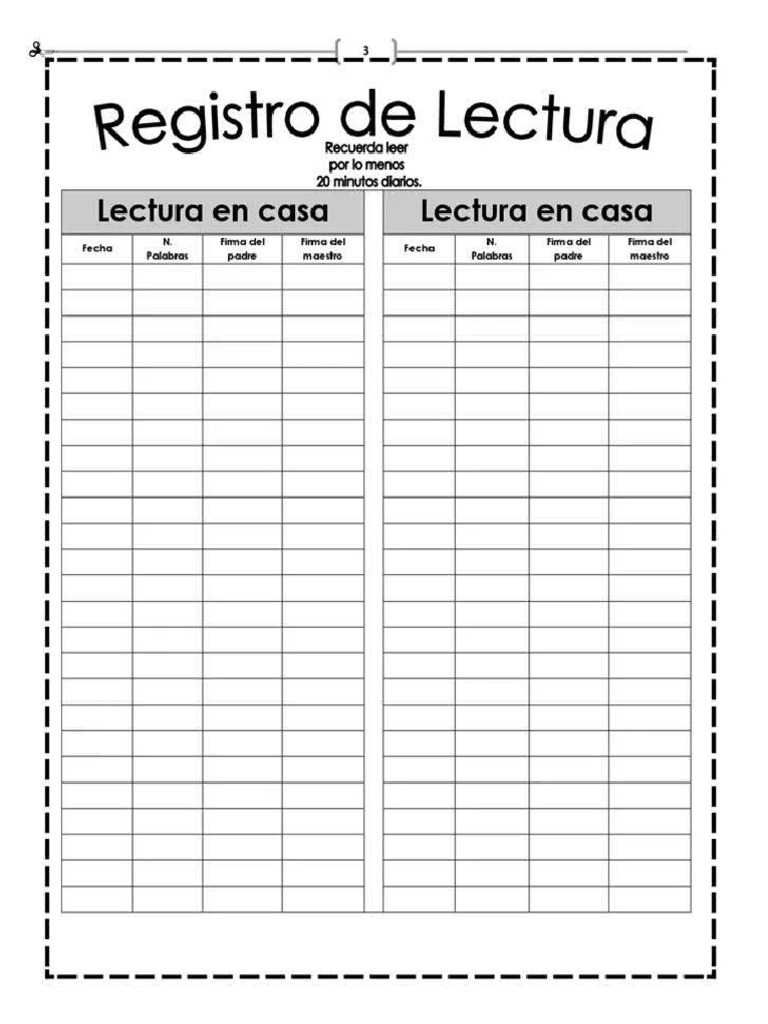 Registro de Lectura | PDF