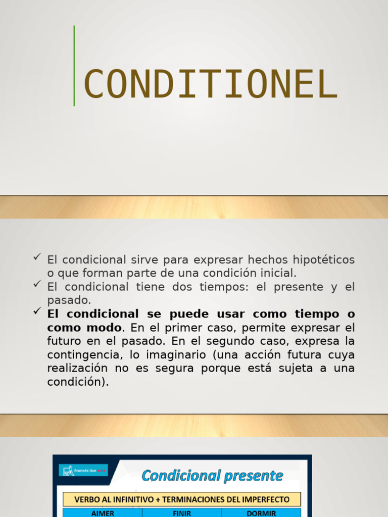 Uso del Condicional en Francés | PDF