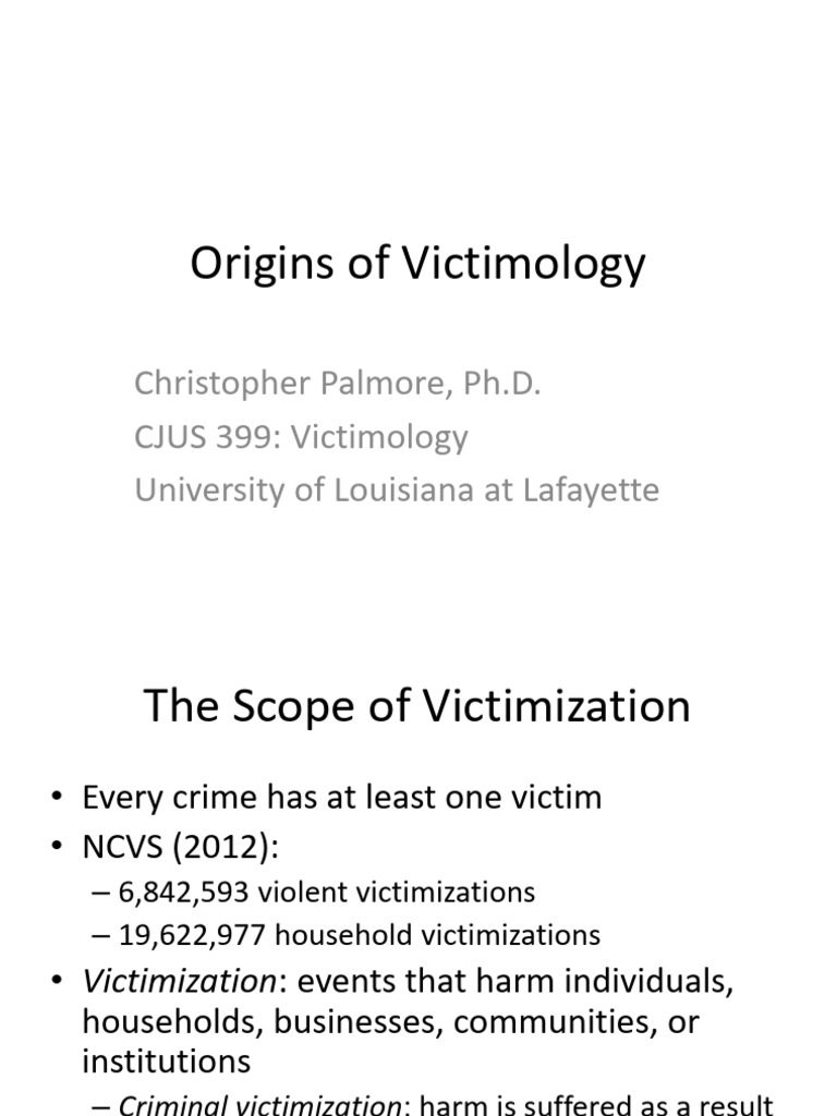 Origins of Victimology - Skeleton | PDF | Victimology | Crimes