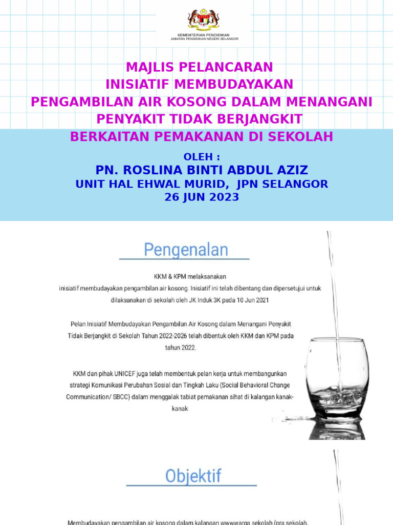 Taklimat Raptai Dan Majlis Minum Air Kosong - Selangor | PDF
