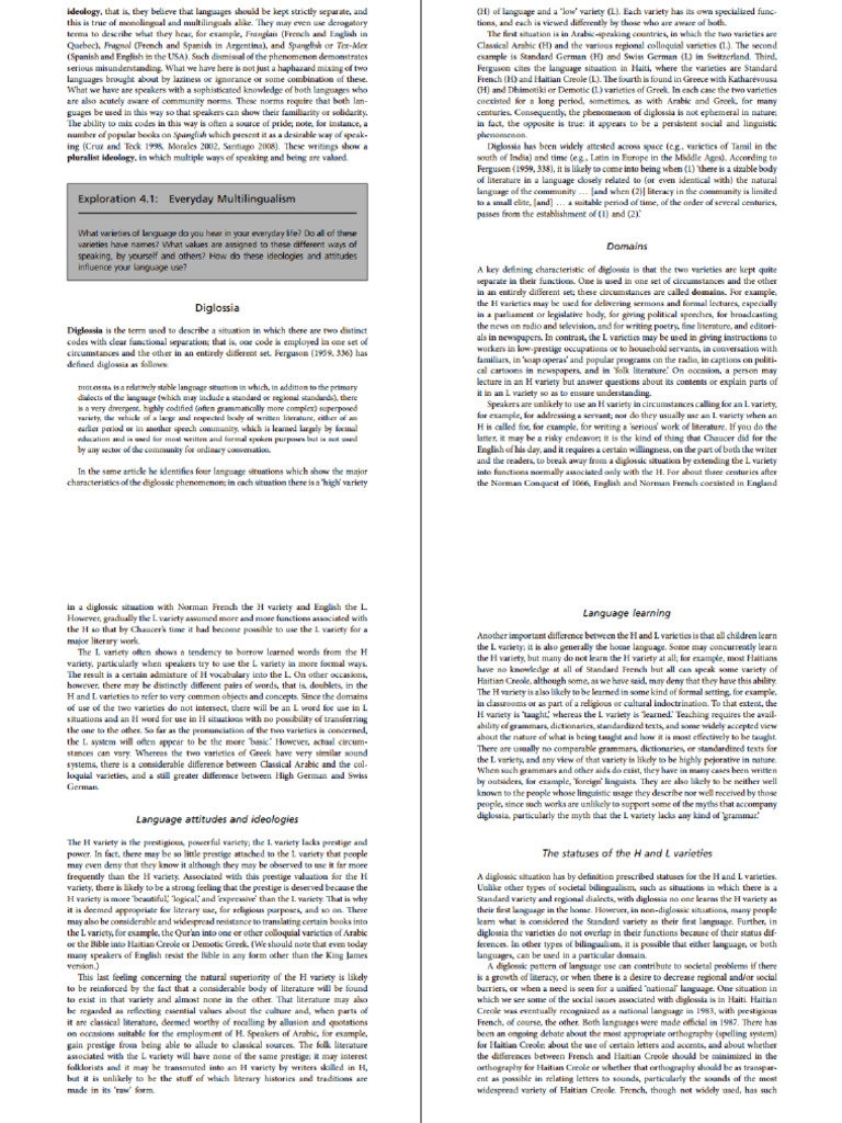 Diglossia, Final | PDF