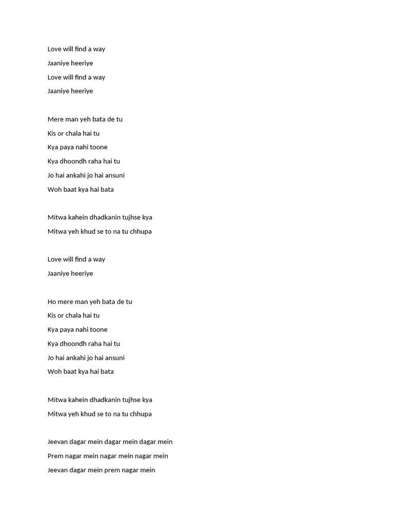 Mitwa Song Lyrics and Meaning | PDF