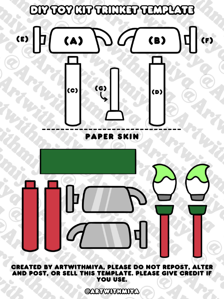 DIY Toy Kit Trinket Template (Color) | PDF