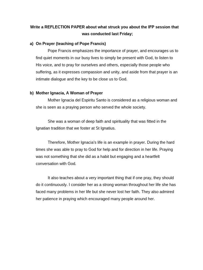 Bete A. REFLECTION PAPER | PDF