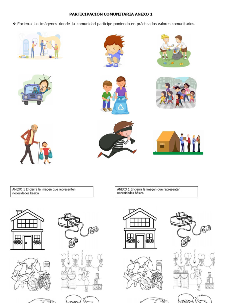 Actividades de Valores Comunitarios | PDF