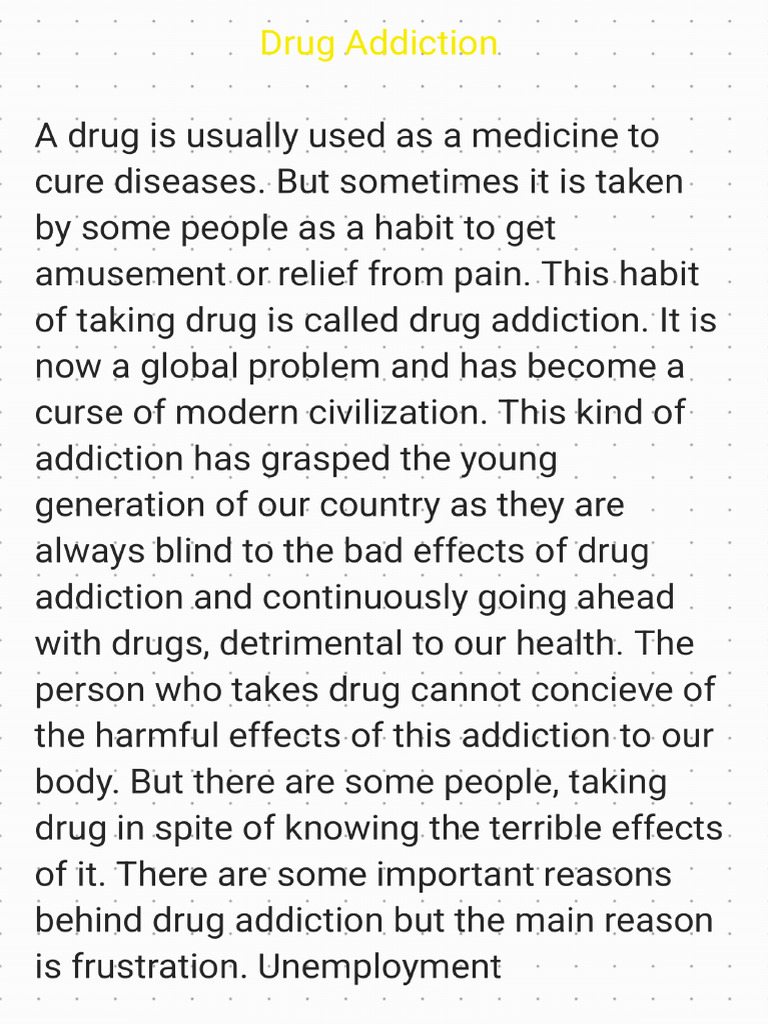 Drug Addiction | PDF