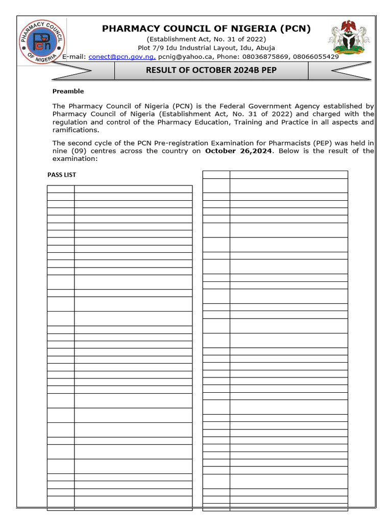 Pep Result For Advert 2024b | PDF | Health Care | Pharmaceutical Sciences