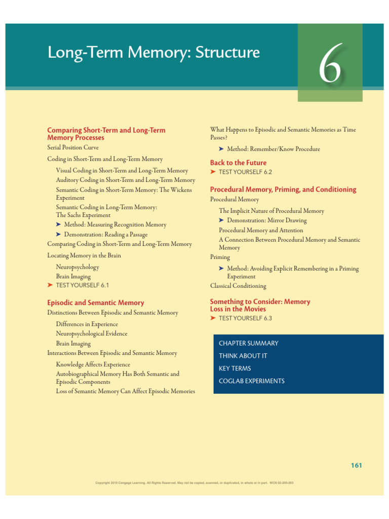 Chapter 6 - Long-Term Memory Structure | PDF | Memory | Long Term Memory