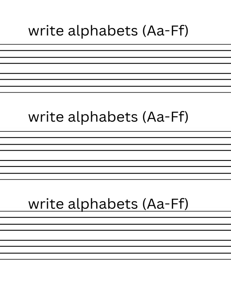 write alphabets (Aa-Ff) | PDF