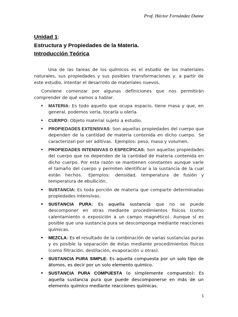 Estructura y Propiedades de la Materia | PDF | Importar | Sustancias ...
