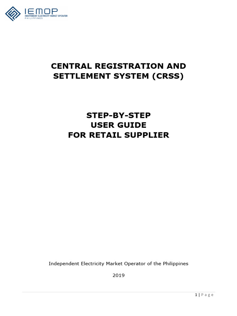 CRSS Step by Step Guide For Retail Supplier - 20211122 | PDF | System Software | Computing