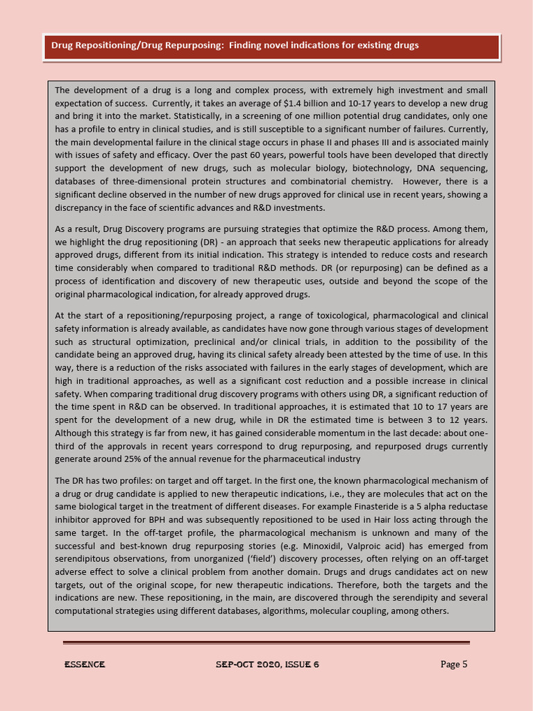 Drug Repurposing or Repositioning | PDF | Drug Discovery | Pharmacology