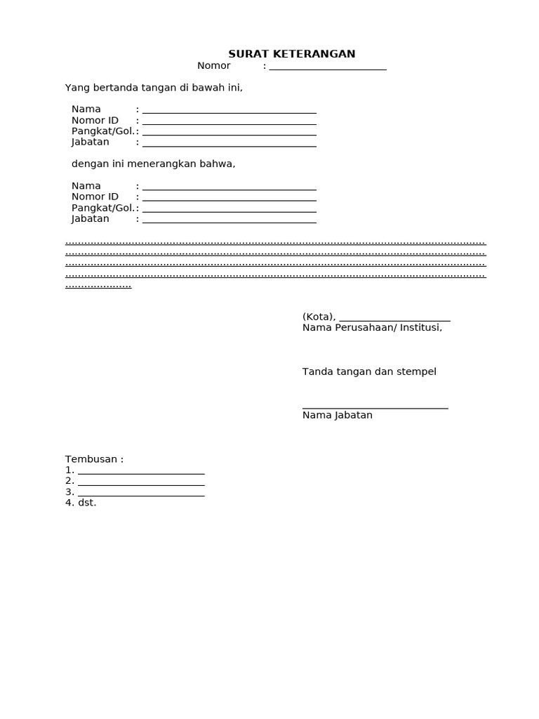 DRAFT Surat Keterangan | PDF