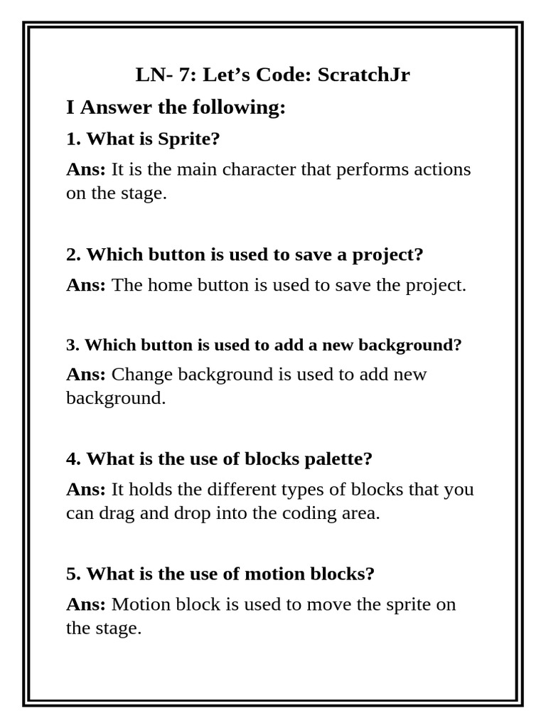 ScratchJr Basics: Key Features Explained | PDF
