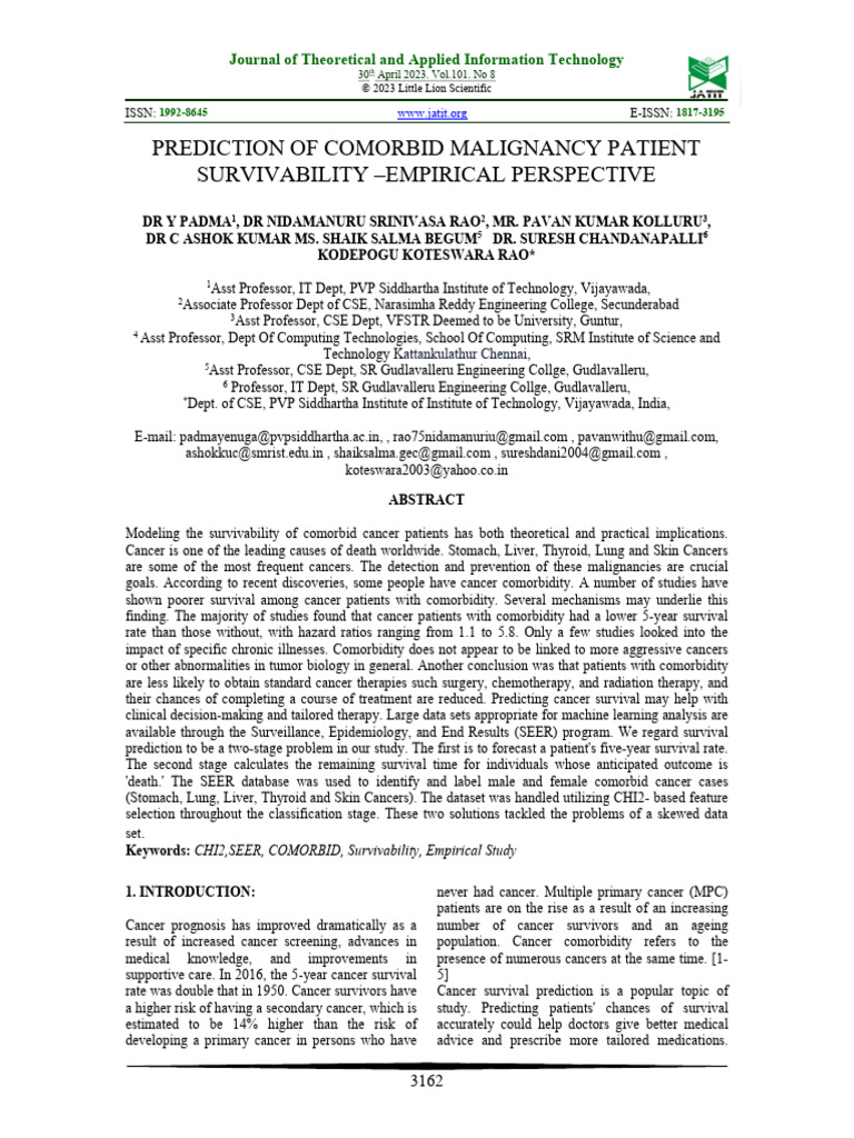 Prediction of Comorbid | PDF | Support Vector Machine | Statistical Classification