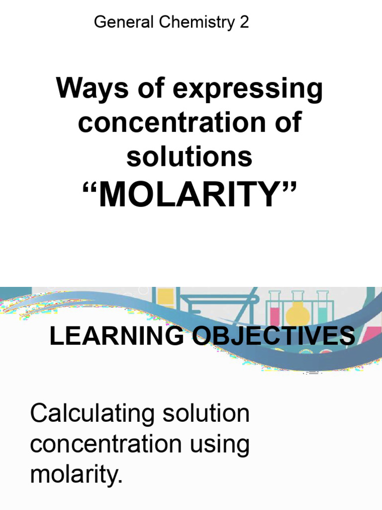 Understanding Molarity in Solutions | PDF