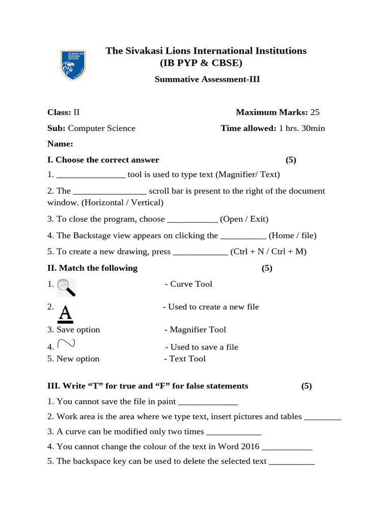 Grade 2 QP | PDF