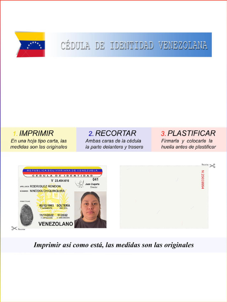 FORMATO CEDULA CON CAPA FOTO PERFIL | PDF