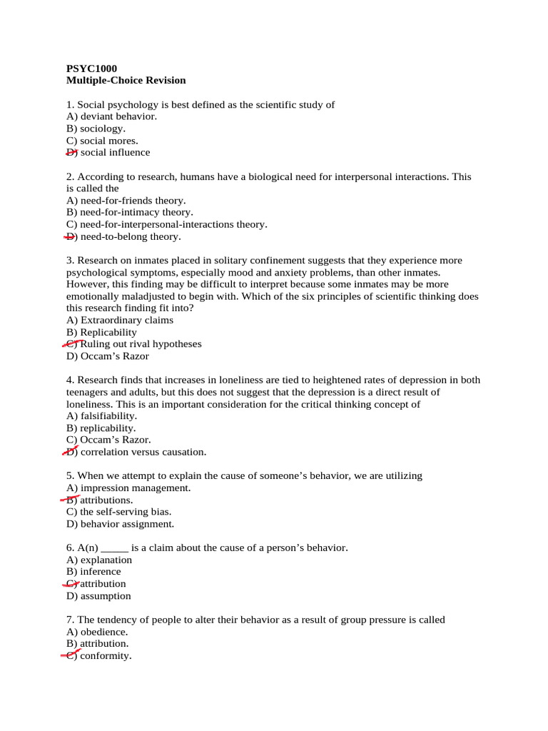 Psych Past Paper 2 | PDF | Psychotherapy | Mental Disorder
