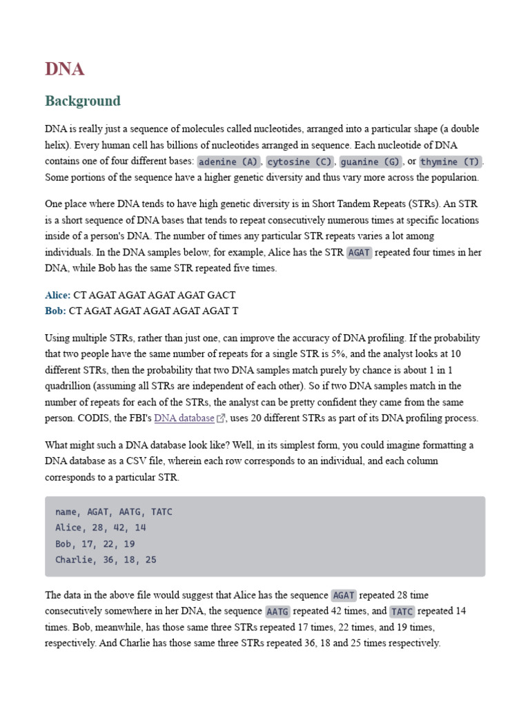DNA | PDF | Microsatellite | Dna