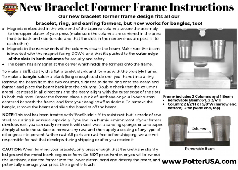 FINAL Bracelet Former Frame Instructions | PDF | Bracelet | Rust