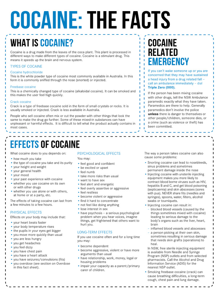 Cocaine A4 Leaflet Update | PDF | Cocaine | Prenatal Development Cocaine A4 Leaflet Update | PDF | Cocaine | Prenatal Development