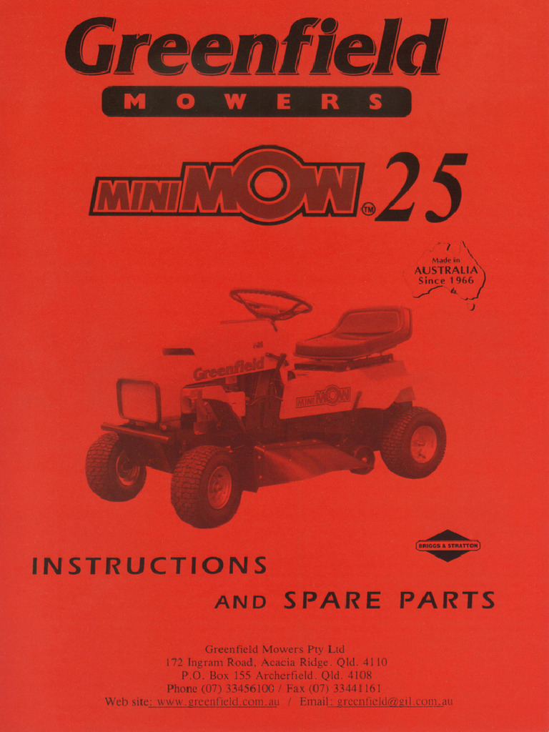 Greenfield MiniMow Manual Complete | PDF