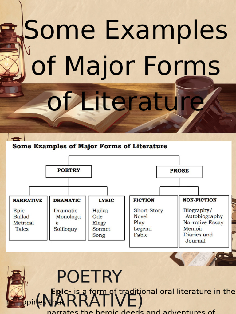 Major Forms of Philippine Literature | PDF | Poetry | Epic Poetry