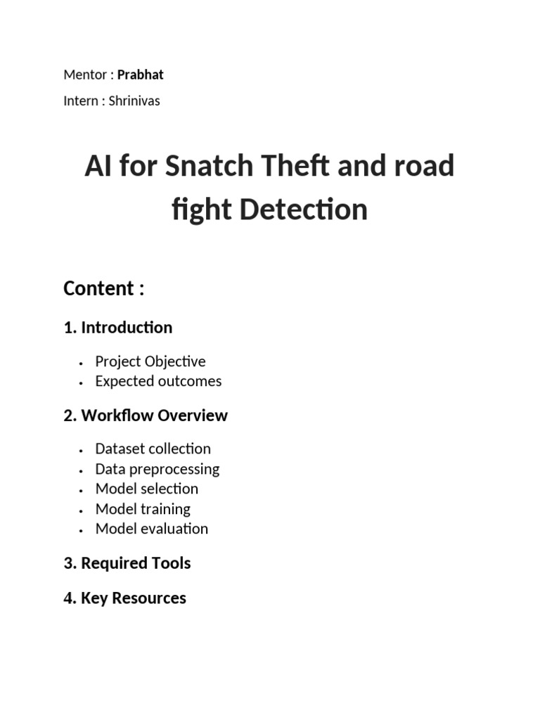 AI For Snatch Theft and Road Fight Detection | PDF | Artificial Intelligence | Intelligence (AI ...