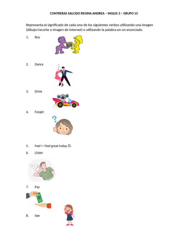 Verbs Illustrated with Examples | PDF