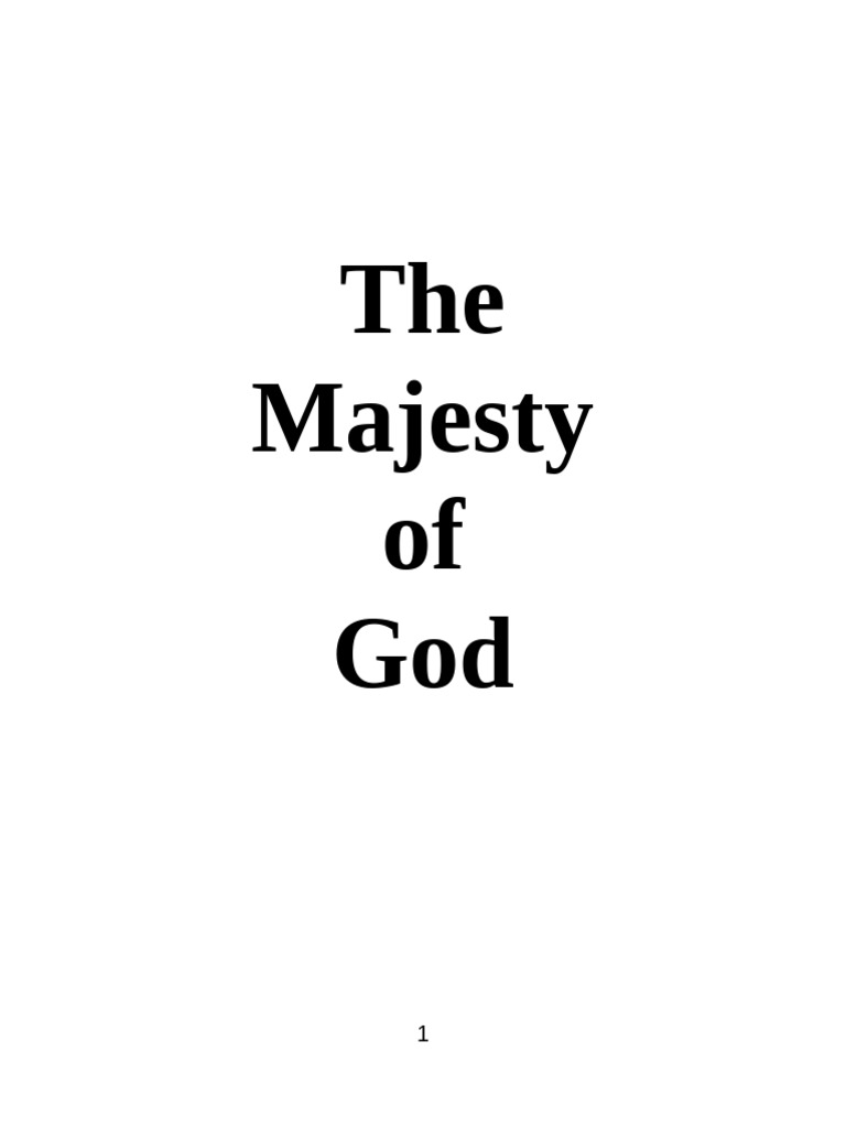 The Majesty of God | PDF | Glory (Religion) | Jesus