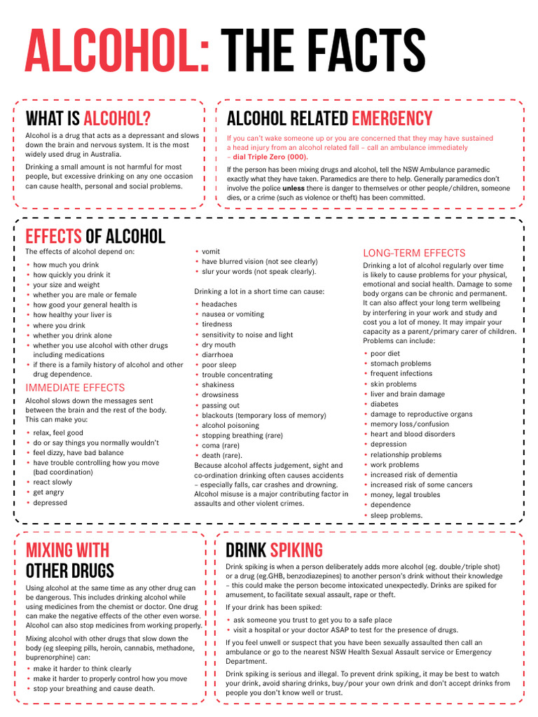 Alcohol Fact Sheet 2021 A4 | PDF | Prenatal Development | Alcohol Intoxication