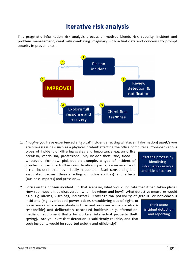 ISO27k ISMS 6.1 Iterative Risk Analysis | PDF | Risk | Information