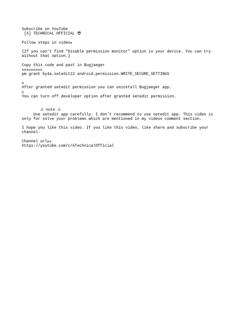 Setedit Permission Fix | PDF