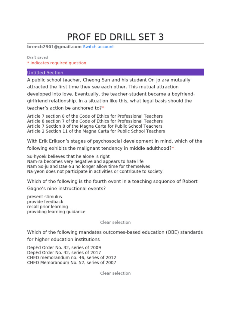 PROF ED DRILL SET 3 | PDF | Learning | Educational Assessment