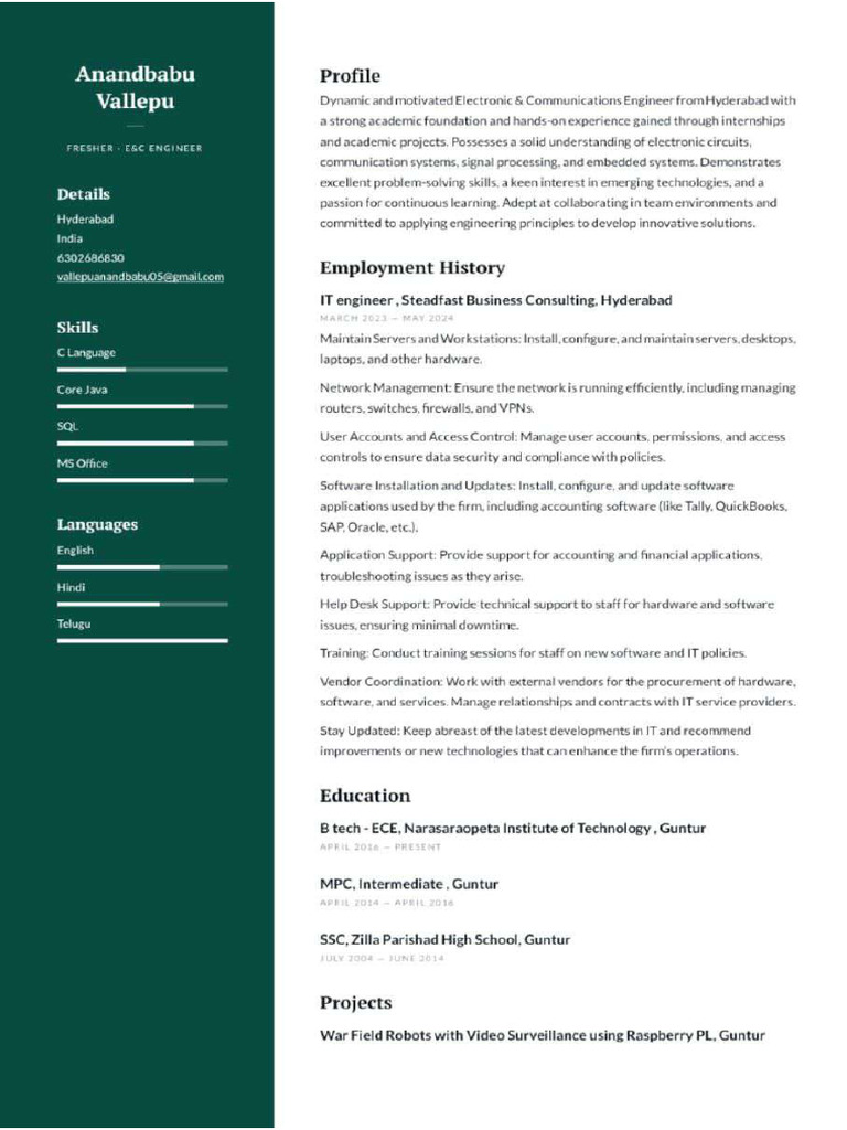 Anand Babu - Resume | PDF