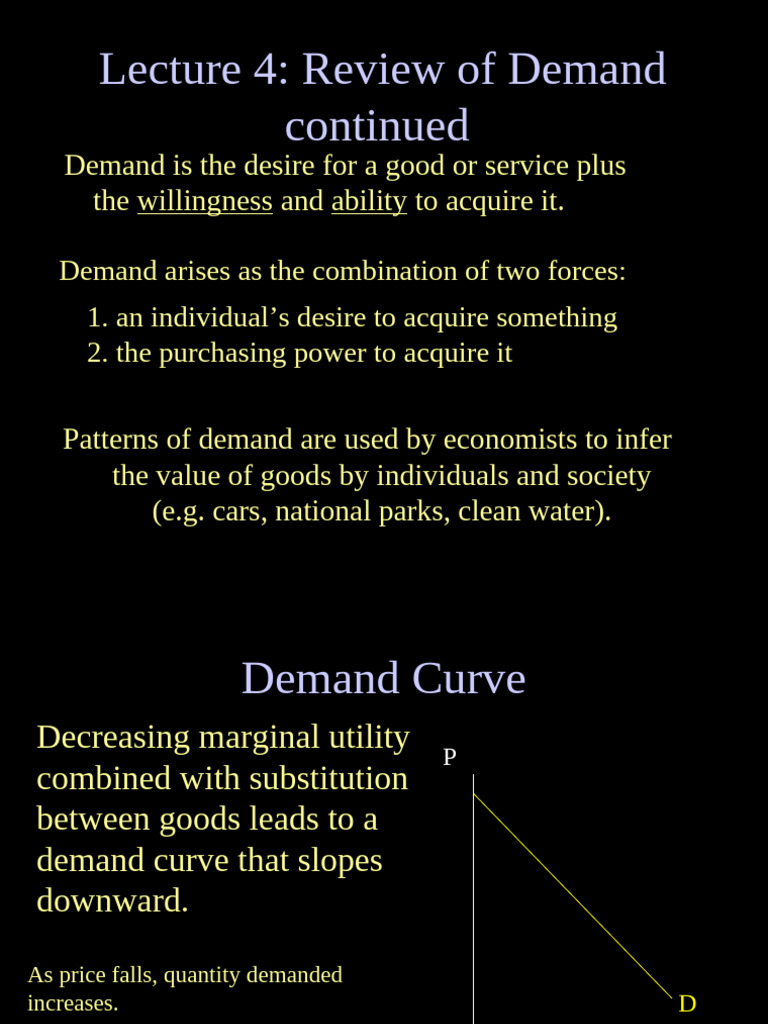 Lecture 5 On Demand Again | PDF | Demand | Demand Curve